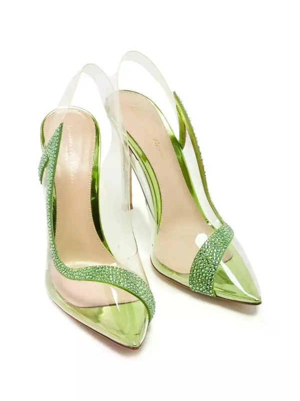 GIANVITO ROSSI Hortensia Crystal Slingback Pumps