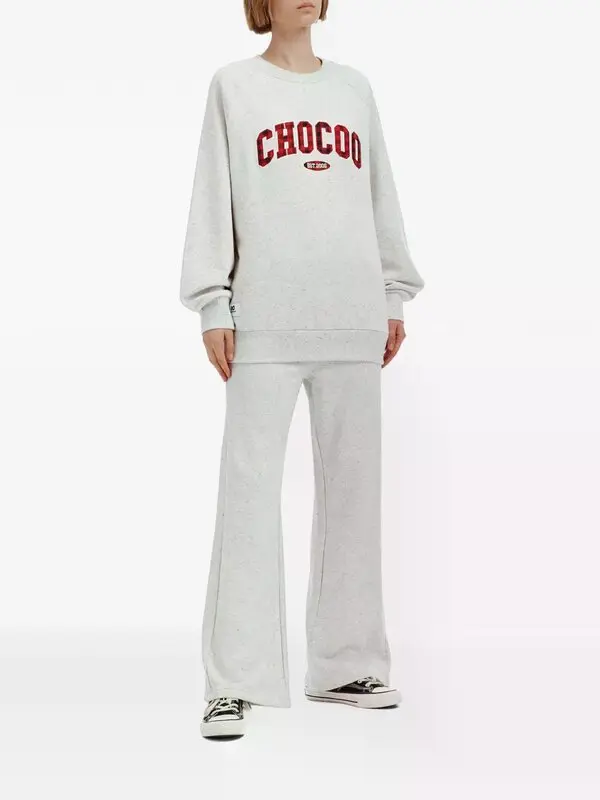 CHOCOOLATE Logo-patch Wide-leg Track Pants