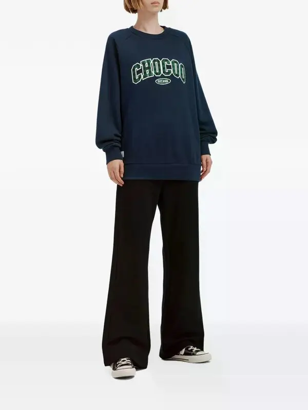 CHOCOOLATE Logo-appliqué Raglan-sleeve Sweater - Blue