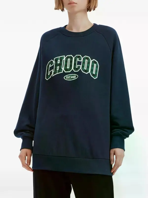 CHOCOOLATE Logo-appliqué Raglan-sleeve Sweater