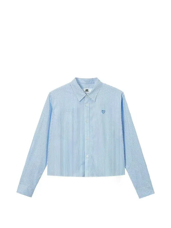 CHOCOOLATE Striped Heart-patch Shirt