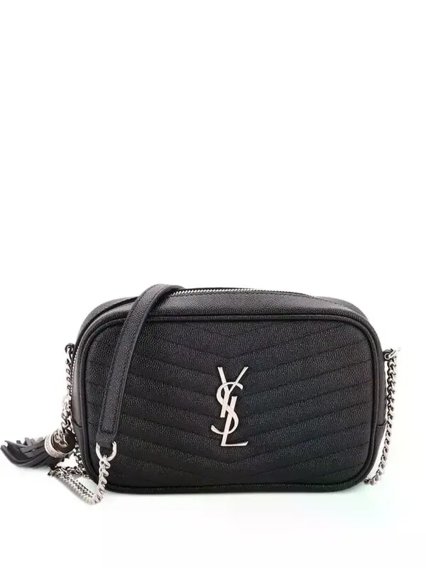 Saint Laurent Loulou Matelasse Chevron Leather Mini Cross Body Bag - Black