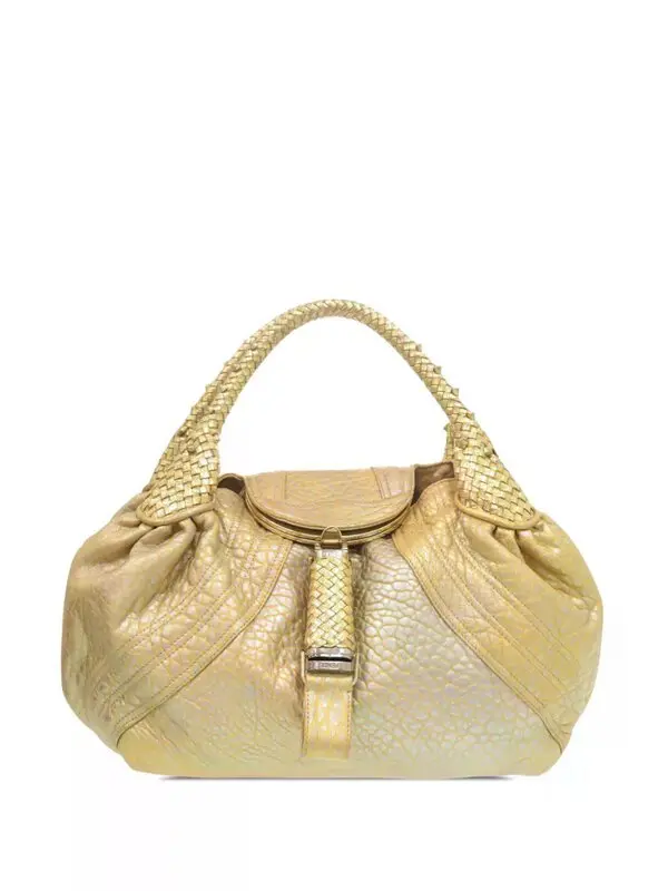 Fendi 2000-2010 Bimetal Nappa Spy Hobo Bag - Gold