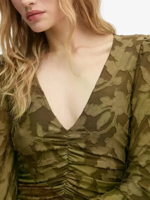 Sisley Fil-coupé Ruched Mini Dress