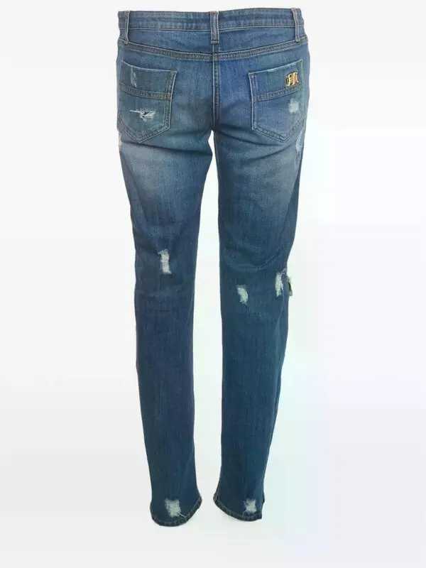 Elisabetta Franchi Distressed Straight-leg Jeans