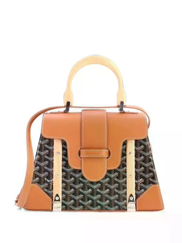 Goyard Saigon Top Handle Bag Coated Canvas With Leather Pm Satchel