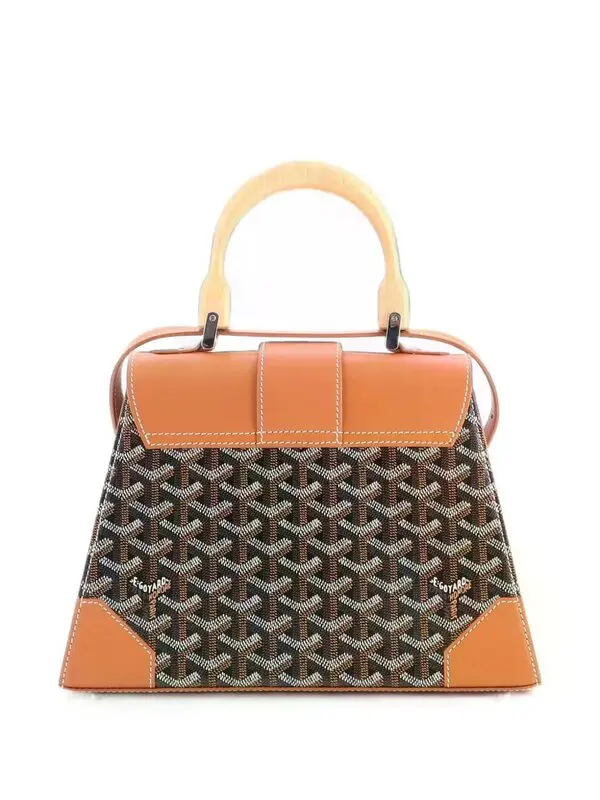 Goyard Saigon Top Handle Bag Coated Canvas With Leather Pm Satchel