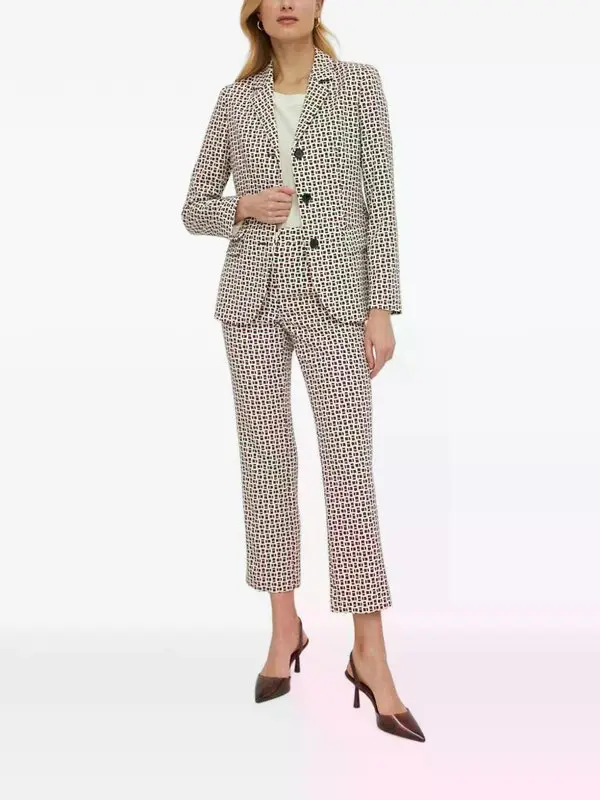 Sisley Geometric-print Cropped Trousers