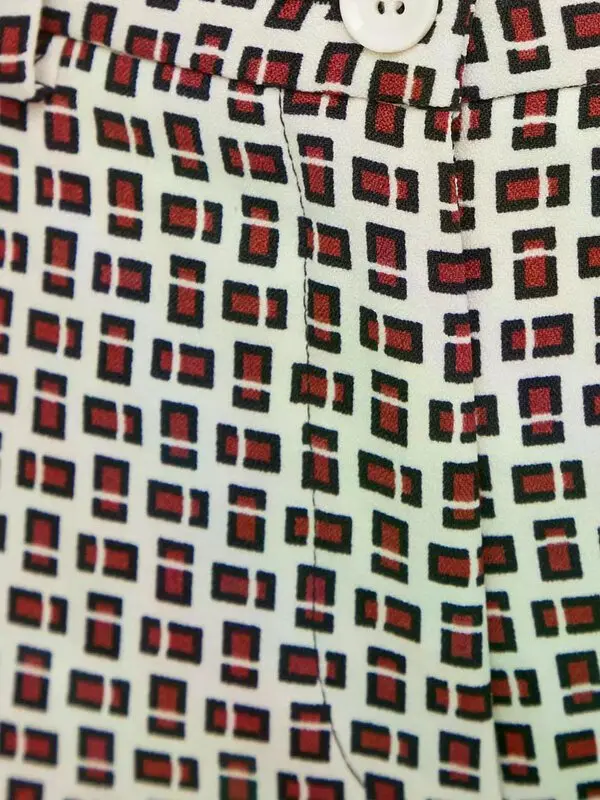 Sisley Geometric-print Cropped Trousers