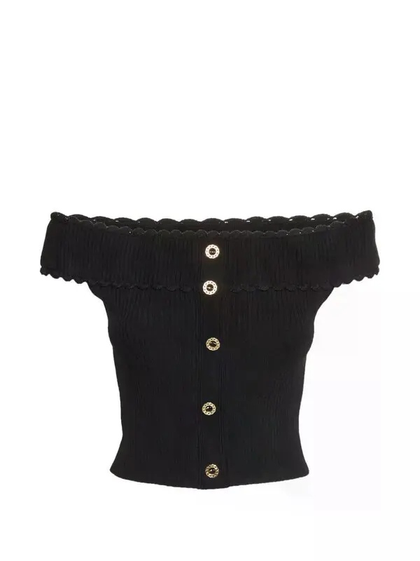 Sandro Rib-knit Off-shoulder Top