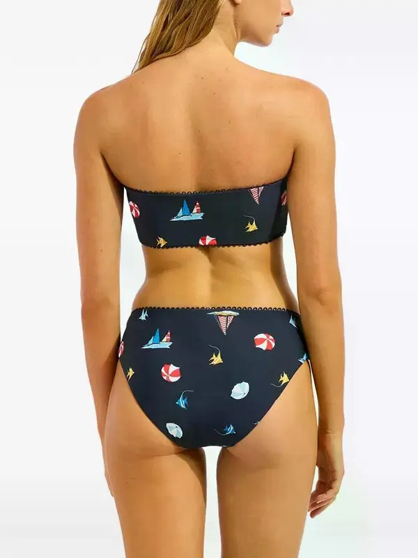 Seafolly Beachclub Retro Graphic-print Bandeau Bottom