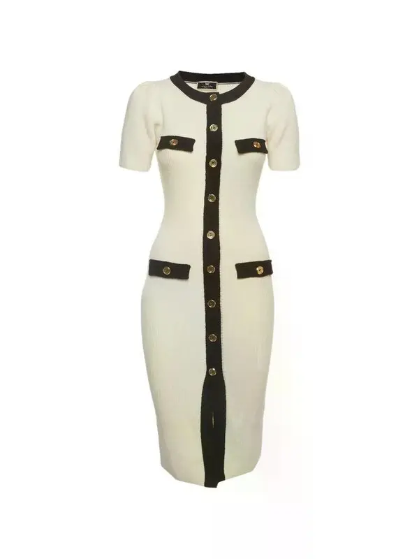 Elisabetta Franchi Knit Button-front Midi Dress