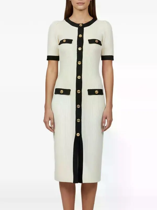 Elisabetta Franchi Knit Button-front Midi Dress