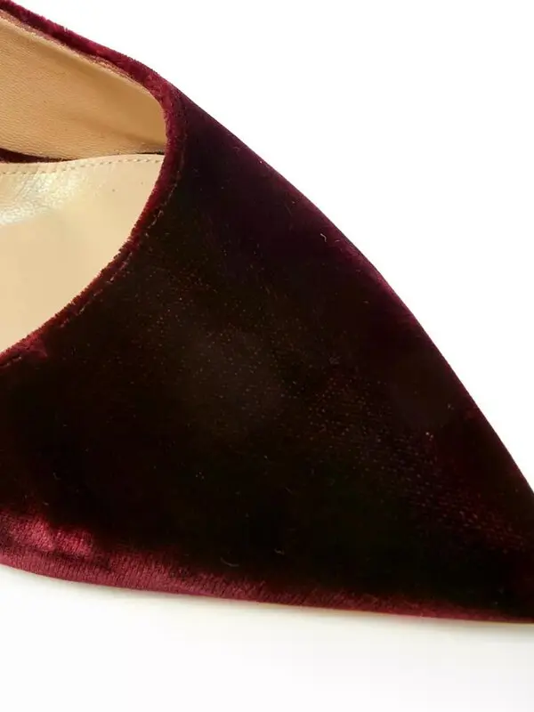 GIANVITO ROSSI Velvet Pointed-toe Stiletto Pumps - Red