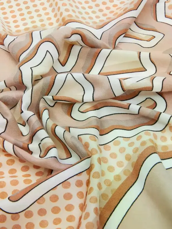 Guess 4g Peony Logo-pattern Scarf