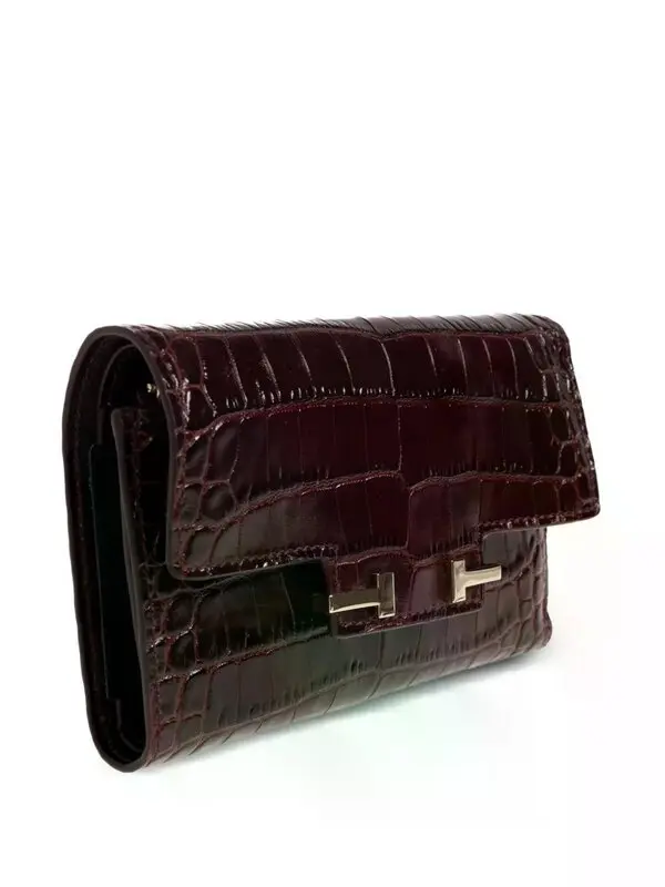 TOM FORD Crocodile-effect T-clasp Leather Wallet