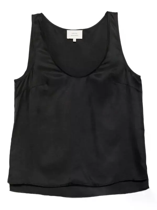 Loulou De Saison Gaby Scoop-neck Silk Top - Black