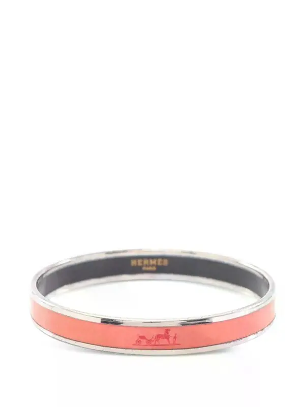 Hermès Cloisonné Bangle Bracelet - Silver