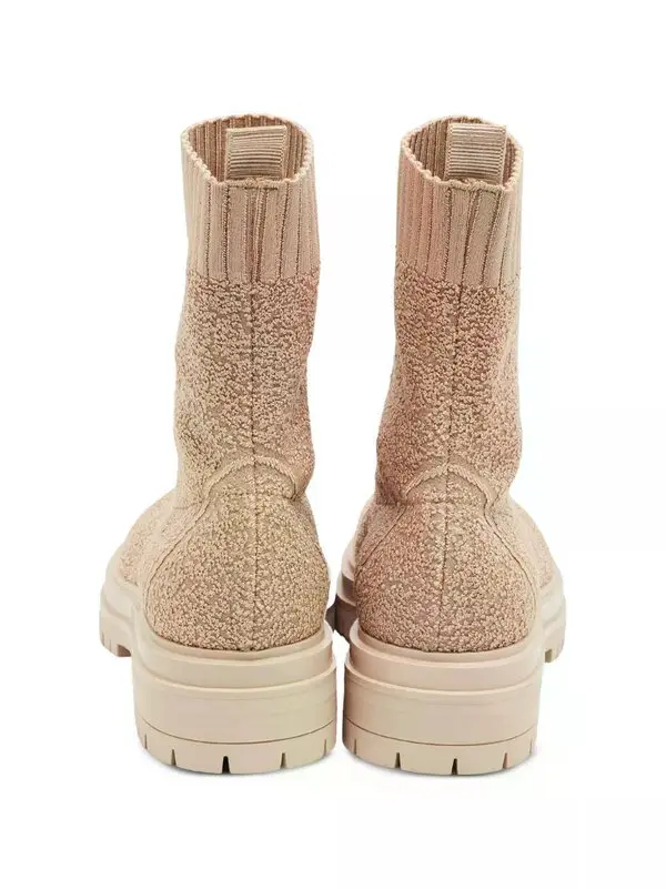 GIANVITO ROSSI Martis Ribbed Combat Boots - Neutrals
