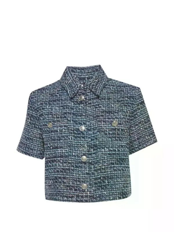Maje Short-sleeve Tweed Top