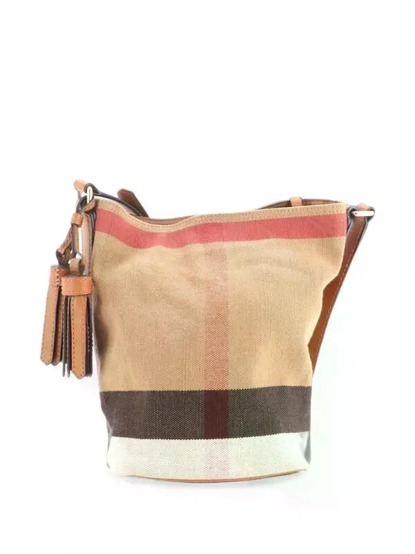 Burberry Ashby Bag House Check Canvas Medium Bucket Bag