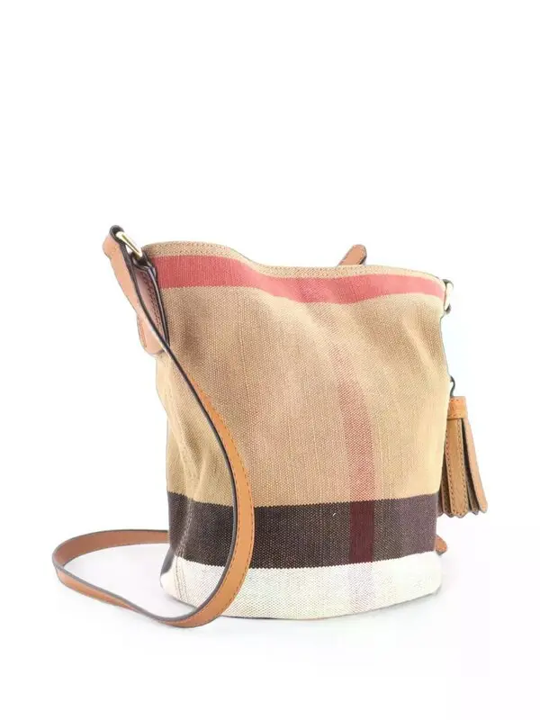 Burberry Ashby Bag House Check Canvas Medium Bucket Bag