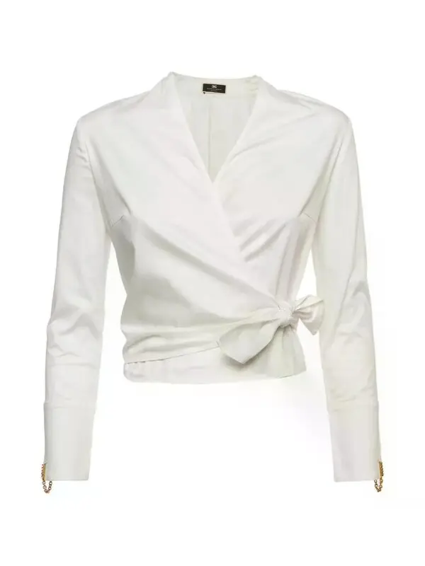 Elisabetta Franchi Wrapped Poplin Top