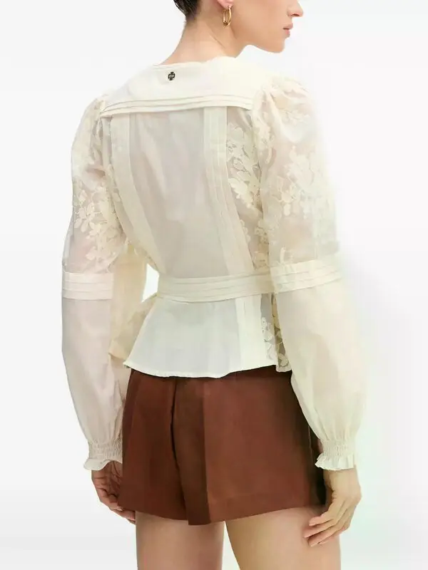 SILVIAN HEACH Lace-panelled Pleated Blouse