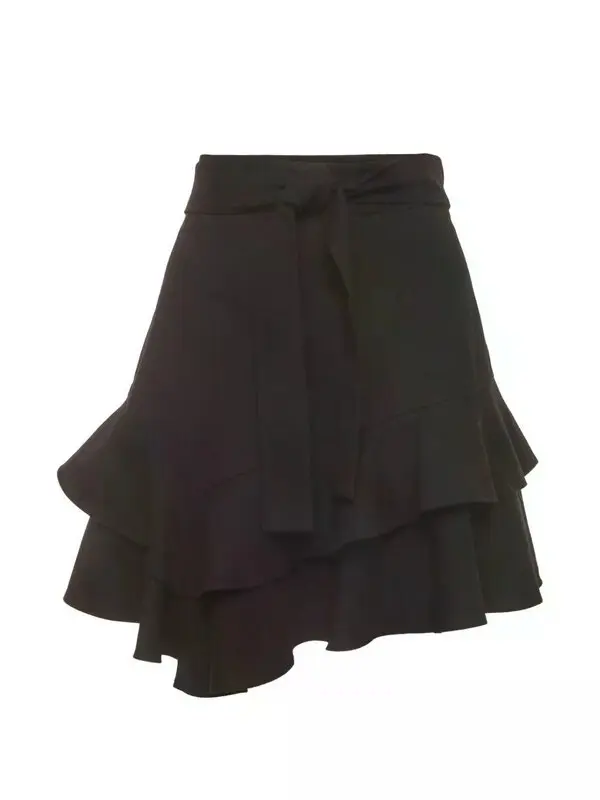 Maje Asymmetric Ruffled Mini Skirt