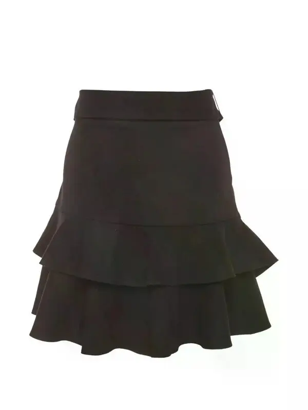 Maje Asymmetric Ruffled Mini Skirt