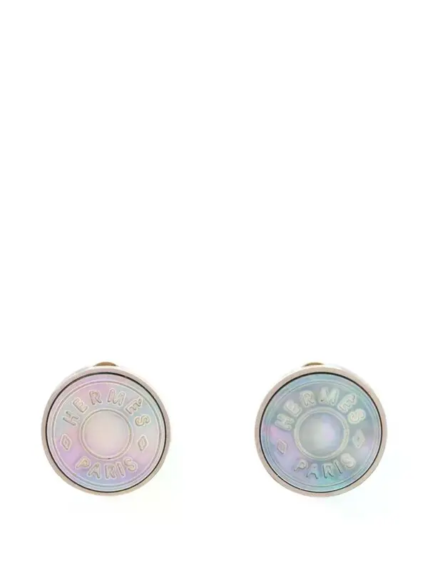Hermès Sellier Round Earrings - Silver