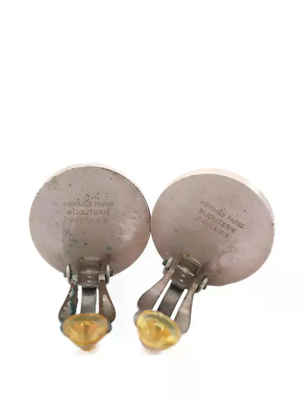Hermès Sellier Round Clip-on Earrings