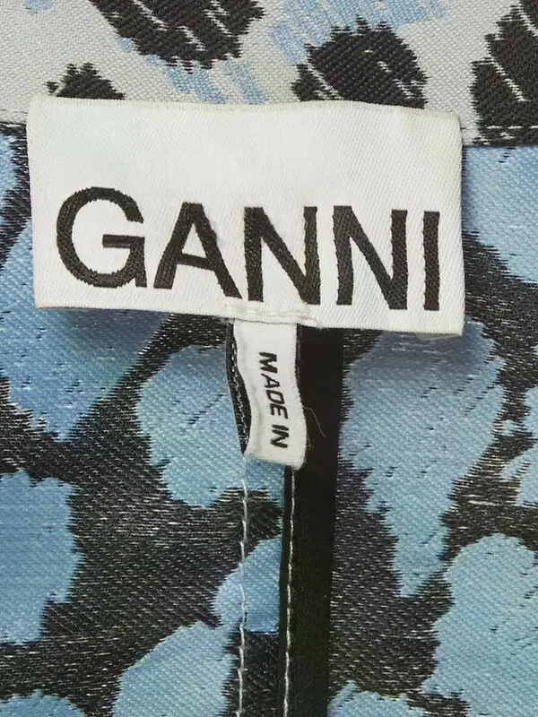 GANNI Leopard-print Collared Mini Dress