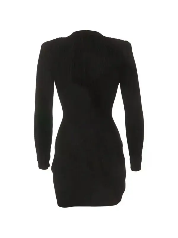 Elisabetta Franchi Double-breasted Rib-knit Mini Dress