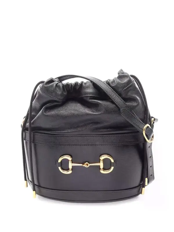 Gucci 2010s Horsebit Bucket Bag - Black
