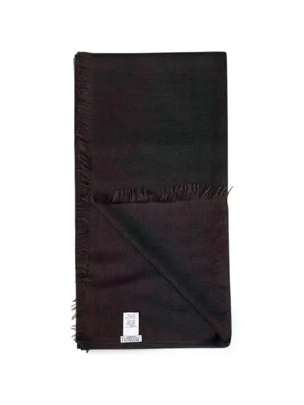 Brunello Cucinelli Fringed Rectangular Cashmere Scarf - Brown