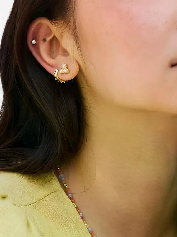 DOWER & HALL Star Huggie Hoop Earrings