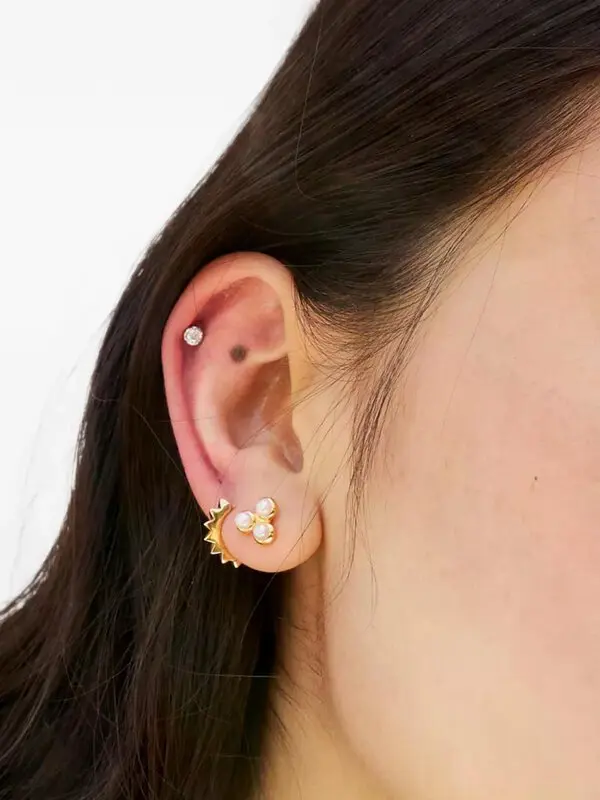 DOWER & HALL Star Huggie Hoop Earrings