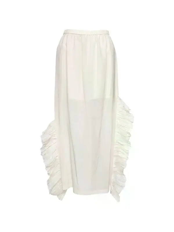 MULLER OF YOSHIOKUBO Ruffled Sheer-finish Midi Skirt - Neutrals