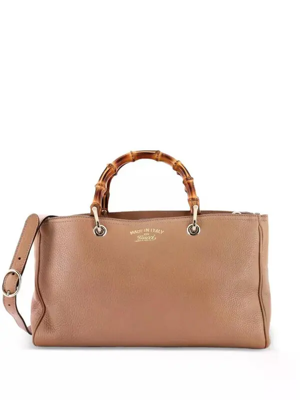 Gucci Leather Medium Bamboo Shopper Tote Bag