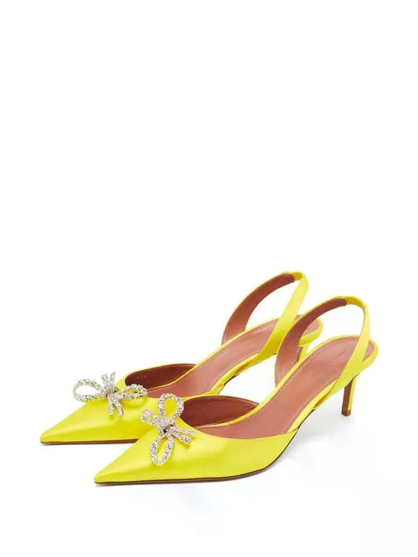 Amina Muaddi Rosie Crystal-embellished Slingback Pumps - Yellow