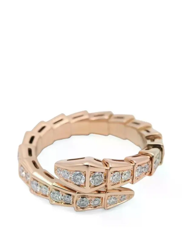 BVLGARI 2010s Serpenti Viper Diamond Ring - Pink