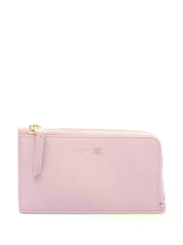Celine Triomphe Pebbled Wallet - Pink