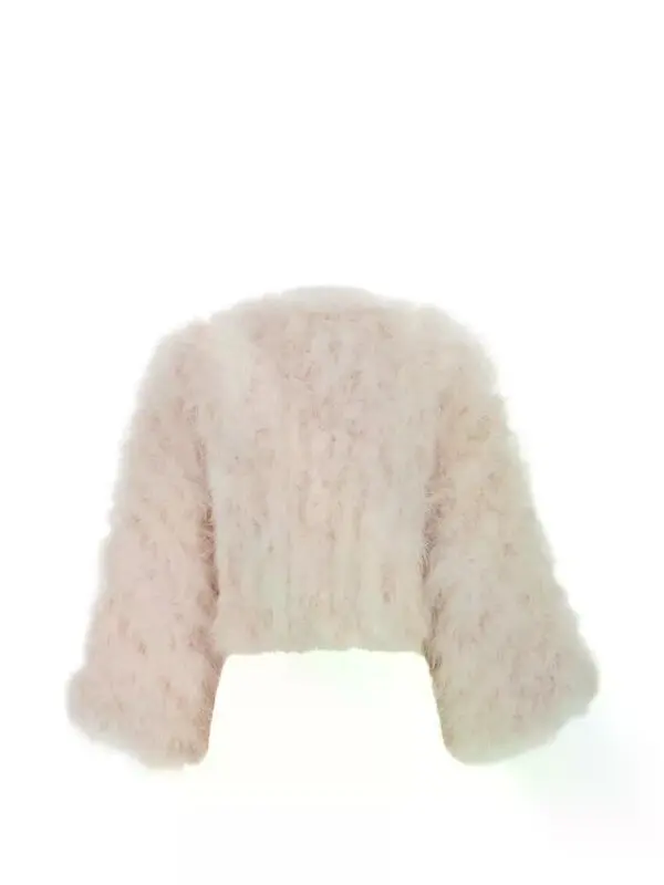 YVES SALOMON Faux-fur Cropped Cape - Pink