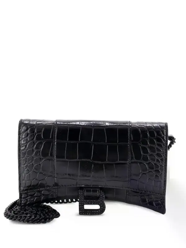 Balenciaga Hourglass Chain Wallet Bag - Black