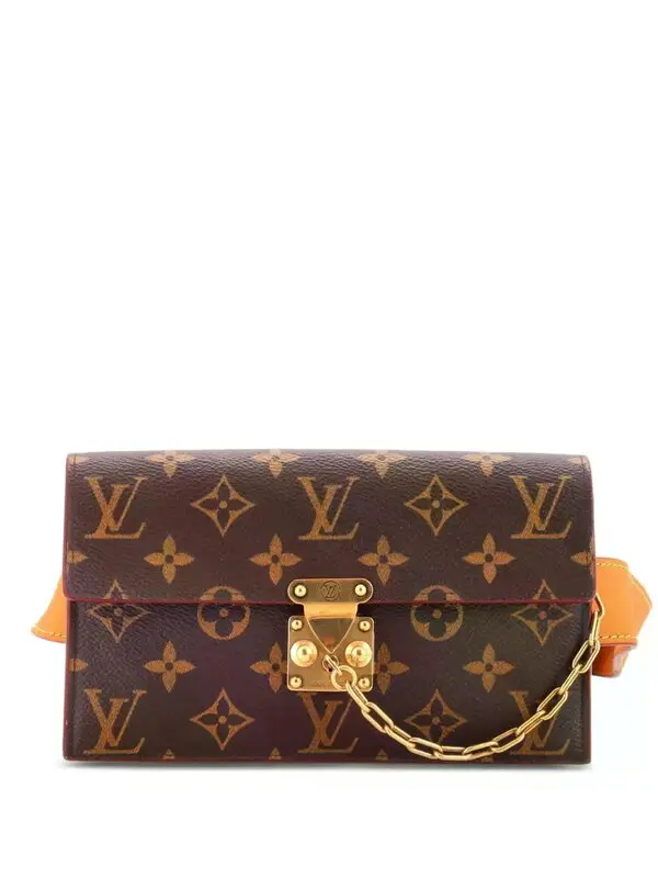 LOUIS VUITTON Monogram Canvas S Lock Pouch Belt Bag - Brown