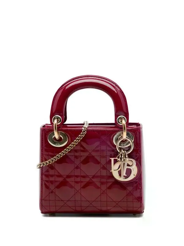 Dior 2017 Mini Patent Cannage Lady Satchel