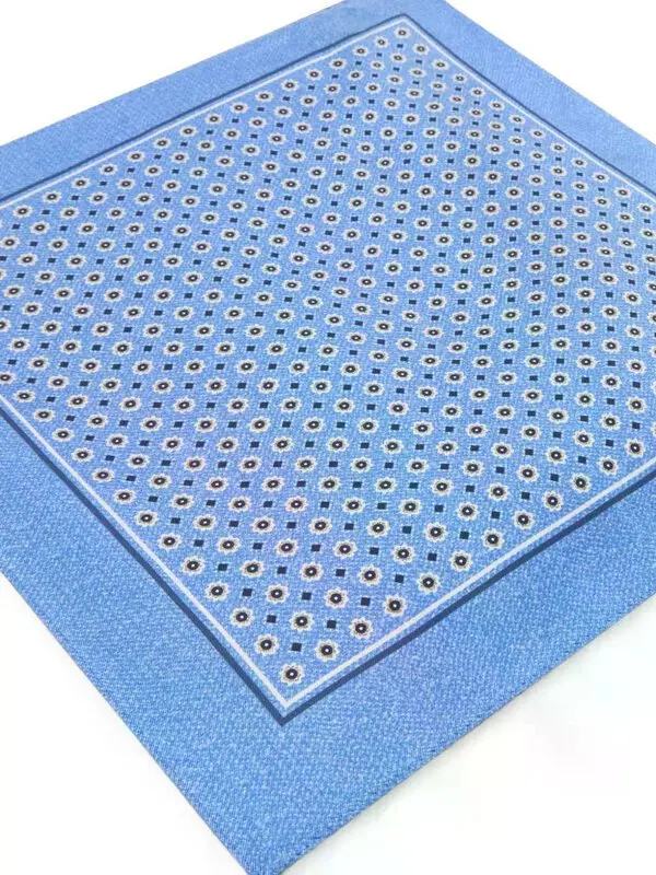 BOSS Geometric-print Pocket Square - Blue