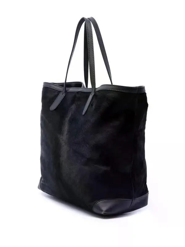 Gucci Pony Hair Stirrup Tote Bag - Black
