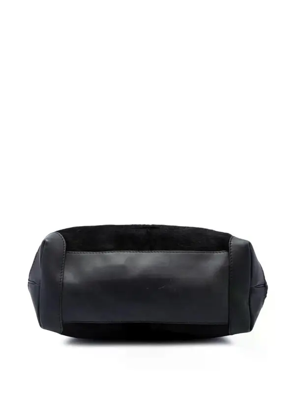 Gucci Pony Hair Stirrup Tote Bag - Black